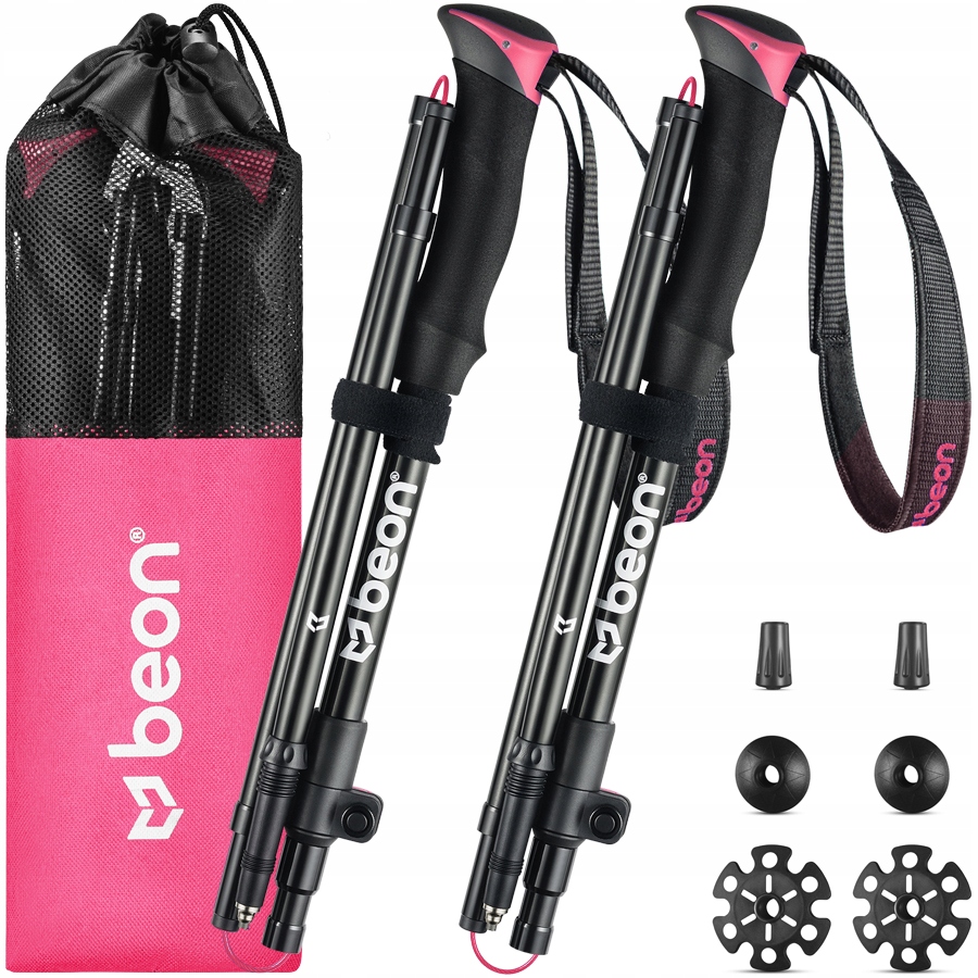 TREKINGOVÉ HOLE SKLÁDACÍ HOLE DO HOR PRO CHŮZI PO HORÁCH RŮŽOVÉ BEON za ...