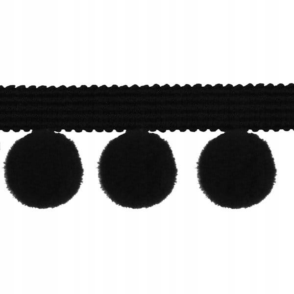 POMPONY NA TAŚMIE 35mm CZARNY 1m 12957647946 - Allegro.pl