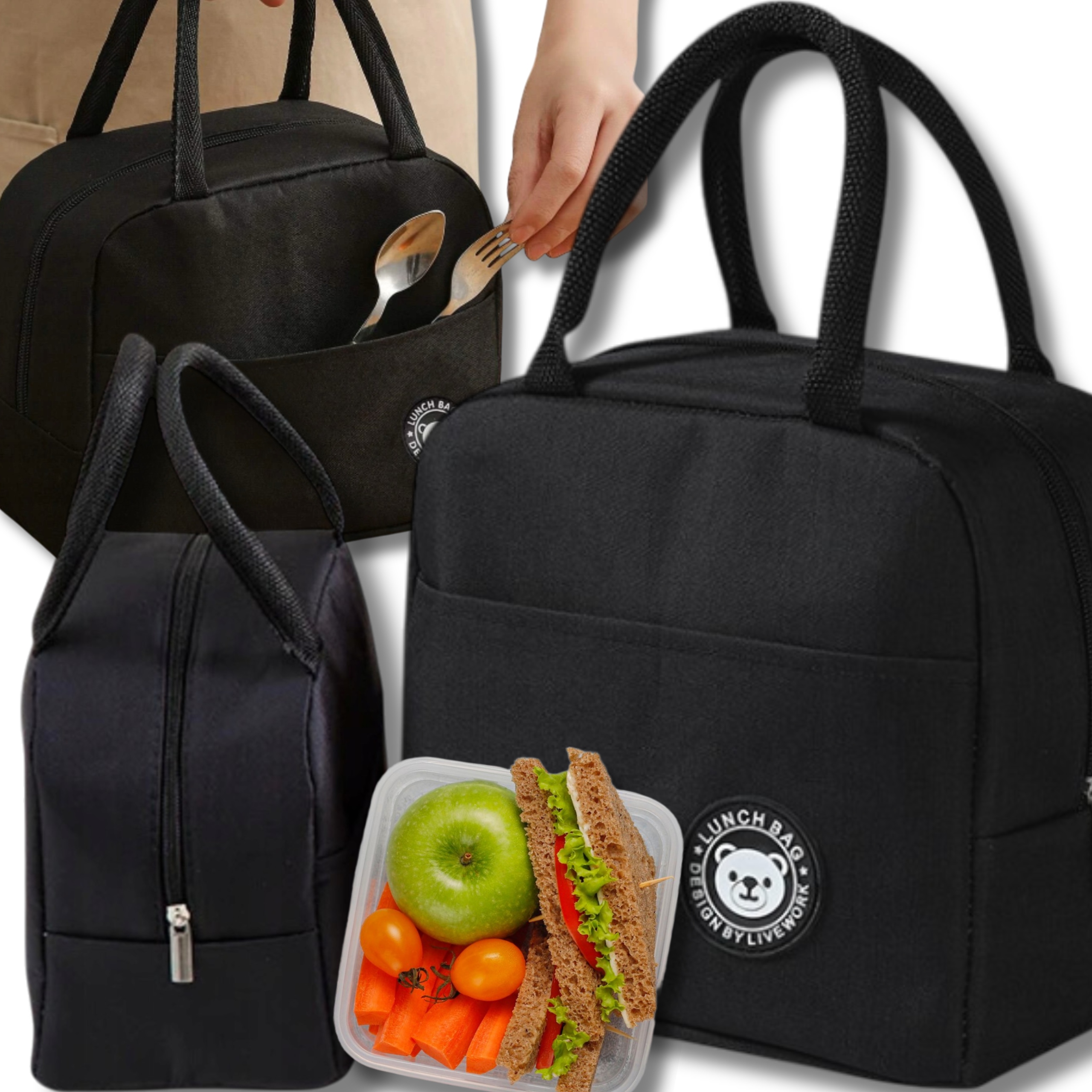 Termotaška Springos snídaňová na pláž turistický piknik izolační šedá 5 ...