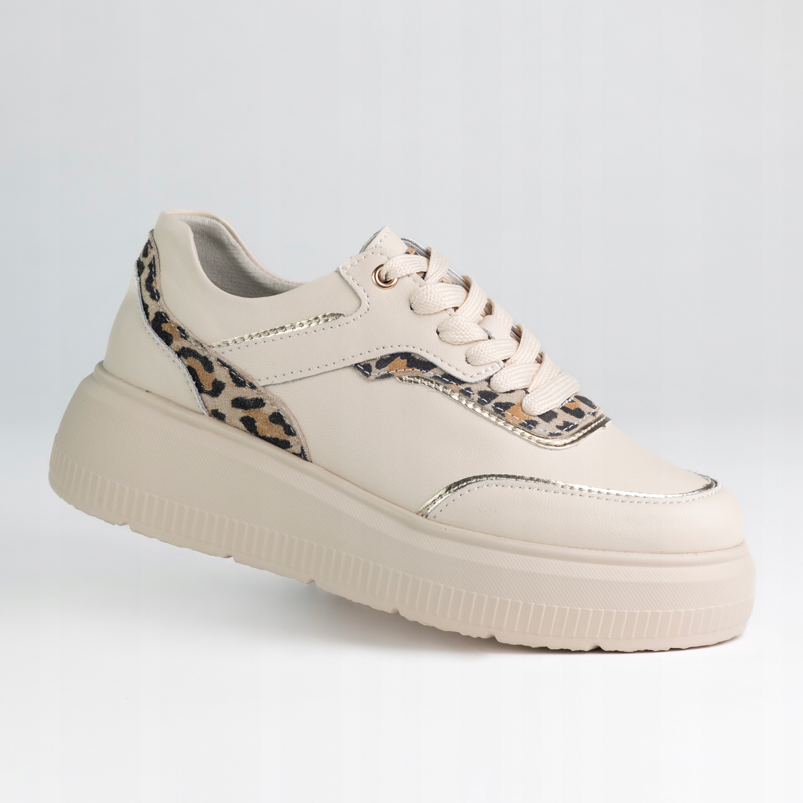 Női bőr sneaker cipők GOODIN GD-XF-200 platformos klasszikus BÉZS 40 ...