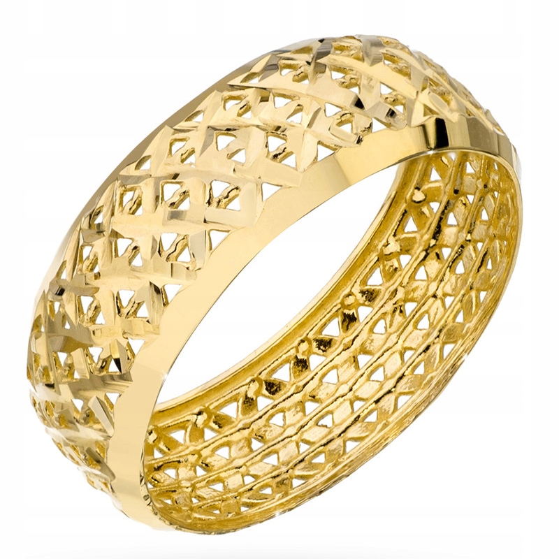 ZŁOTY PIERŚCIONEK Ażurowy Obrączka pr. 585 14k SIATECZKA r.16 (5906803519150) • Cena, Opinie ...