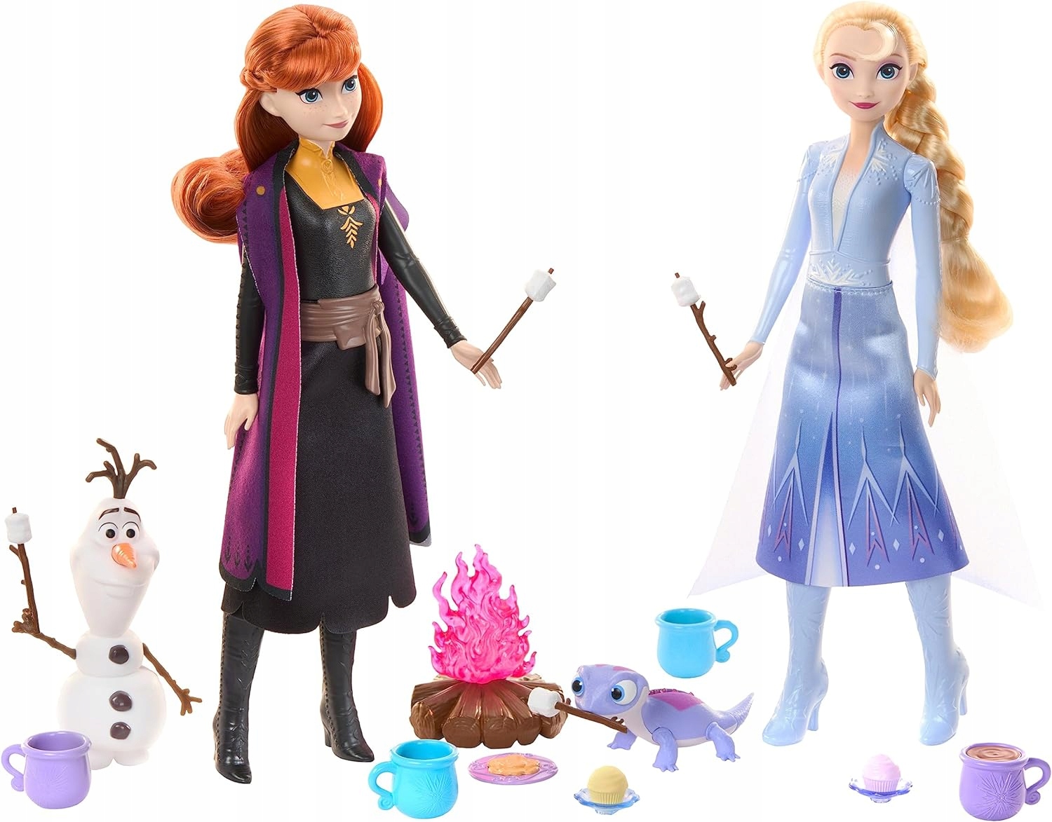KRAINA LODU FROZEN ZESTAW PRZY OGNISKU LALKA ELSA ELZA ANNA OLAF I ...