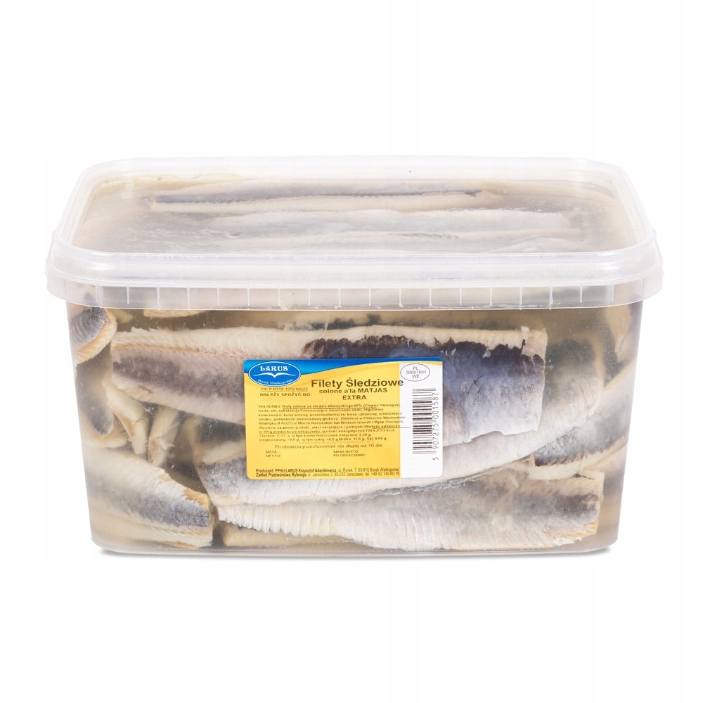 FILETY ŚLEDZIOWE SOLONE A'LA MATJAS EXTRA 4 KG (5907275001587) • Cena ... FILETY ŚLEDZIOWE SOLONE A'LA MATJAS EXTRA 4 KG (5907275001587) • Cena ...