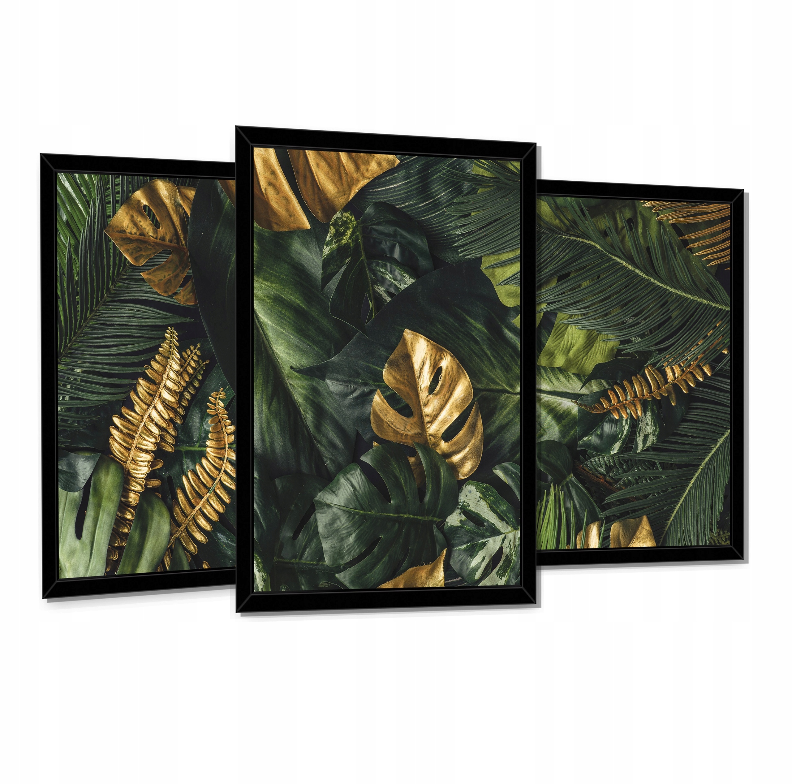 ZESTAW 3 OBRAZÓW W RAMIE LIŚCIE PLAKAT NA ŚCIANĘ (5903011299119) • Cena ...