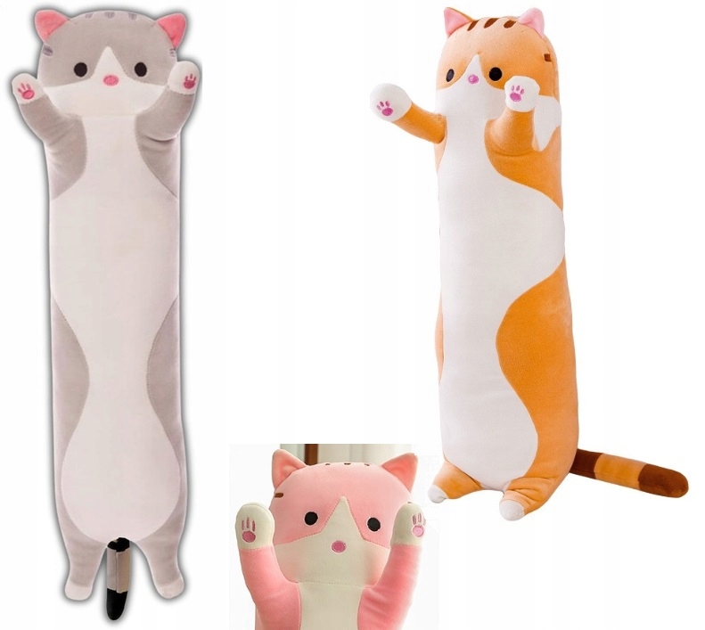 90CM DŁUGI Kotek Poduszka Pluszak Kot Maskotka (3303975465902) • Cena ...