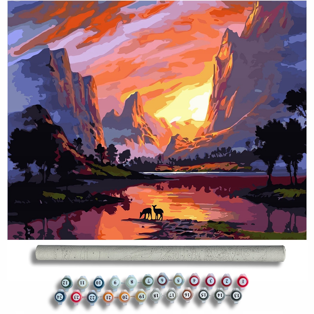 Obraz do MALOWANIA PO NUMERACH Bez Ramy Pejzaż Malowanie Numerami ...