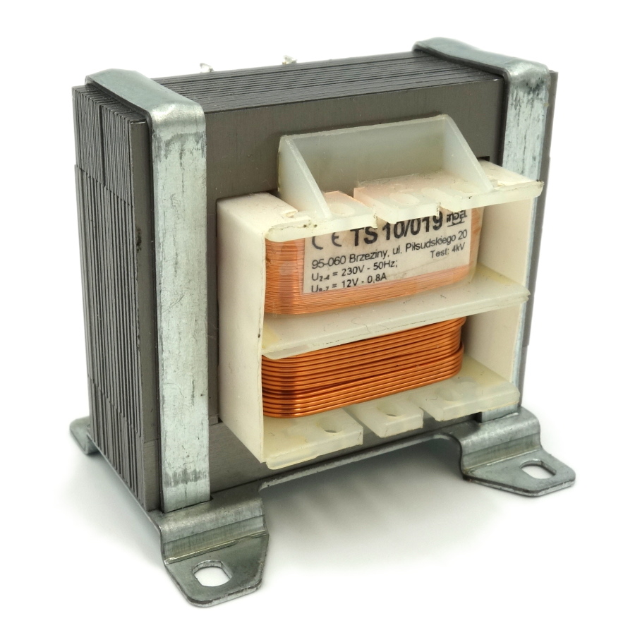 Transformator sieciowy trafo TS 10/019 12V 0,8A Indel z mocowaniem • Cena, Opinie - Allegro