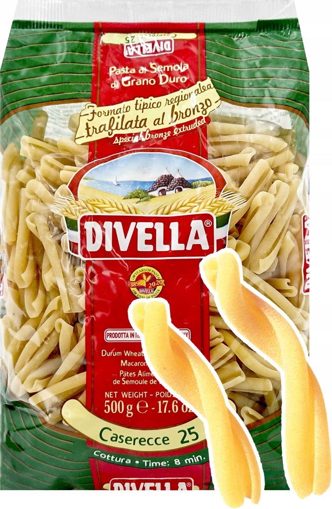 Makaron CASERECCE 500g Divella WĄSKA RURKA premium 12636590558 - Allegro.pl