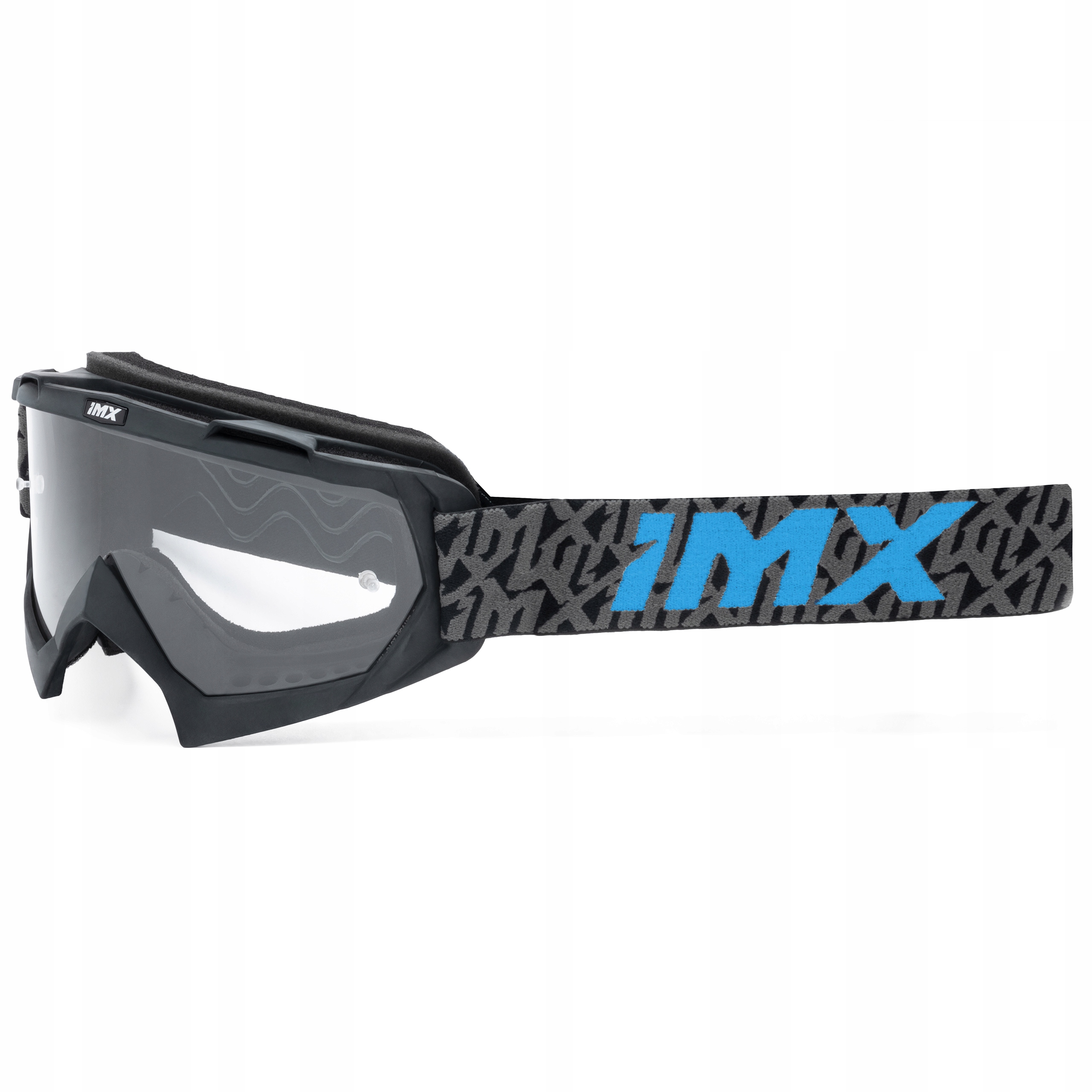 GOGLE IMX MUD BLACK MATT GREY BLUE SZYBKA CLEAR CROSS ENDURO QUAD ATV ...