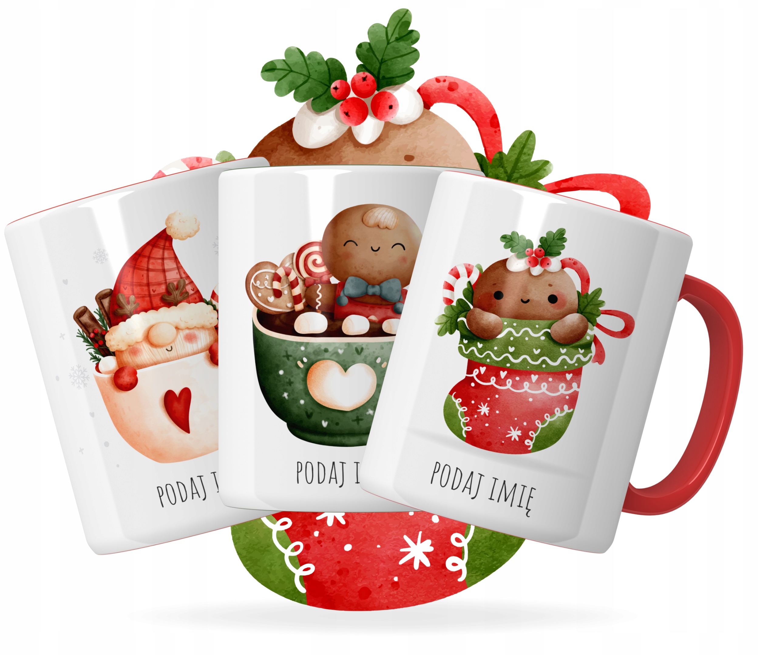 Kubek ceramika 330 ml KUBEK Z IMIENIEM PERSONALIZACJA ŚWIĘTA BOŻEGO NARODZENIA MIKOŁAJ MIKOŁAJKI ...