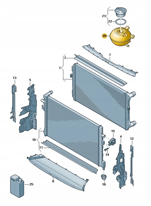 5Q0121407M - COOLING FLUID TANK. VW PASSAT B8 купить на Avtoex из ...