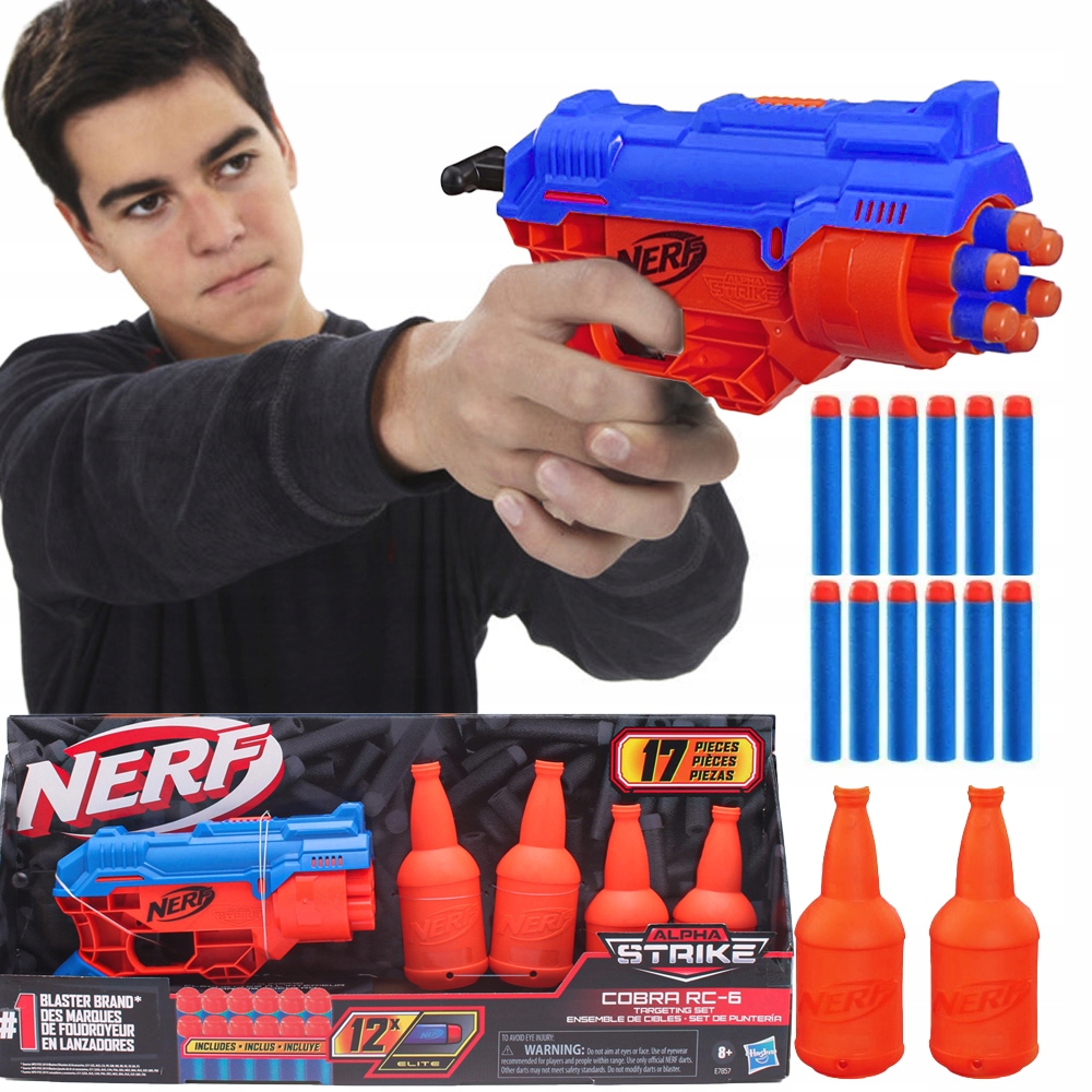 NERF PISTOLET COBRA RC-6 + ZESTAW CELÓW E7857 (5010993625819) • Cena ...