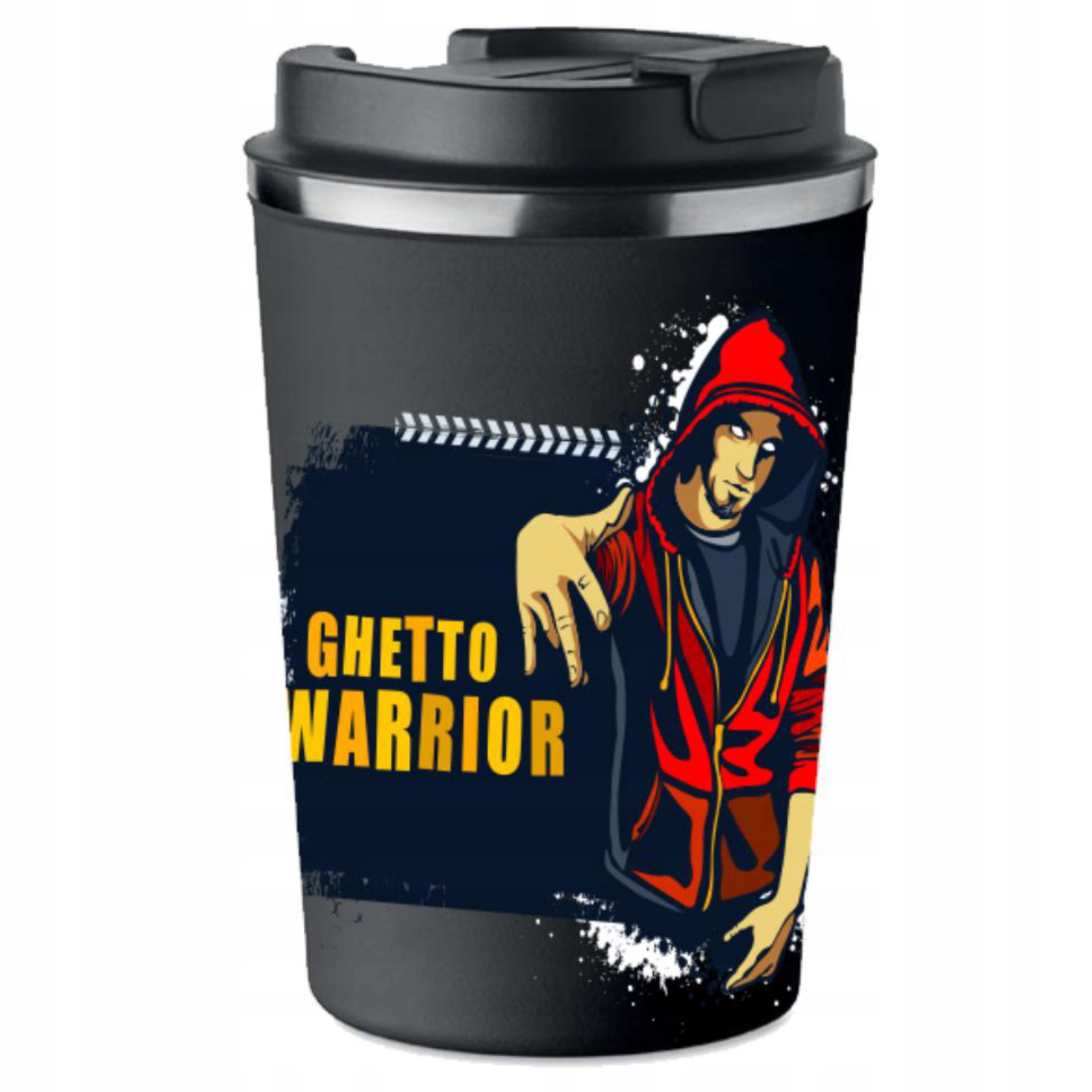 Prémium Hőtartó Bögre GHETTO WARRIOR GANGSTA RAP Mintával 350ml KT_096 ...