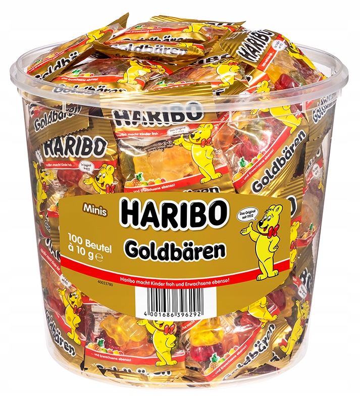 Żelki Haribo wiaderko Goldbaren (100x10g) 1kg (4001686301180) • Cena ... Żelki Haribo wiaderko Goldbaren (100x10g) 1kg (4001686301180) • Cena ...