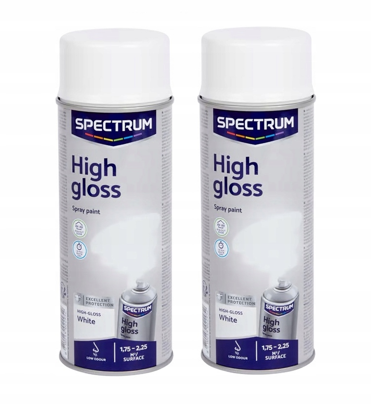 Farba w sprayu Spectrum High Gloss biały połysk biała 400 ml ...