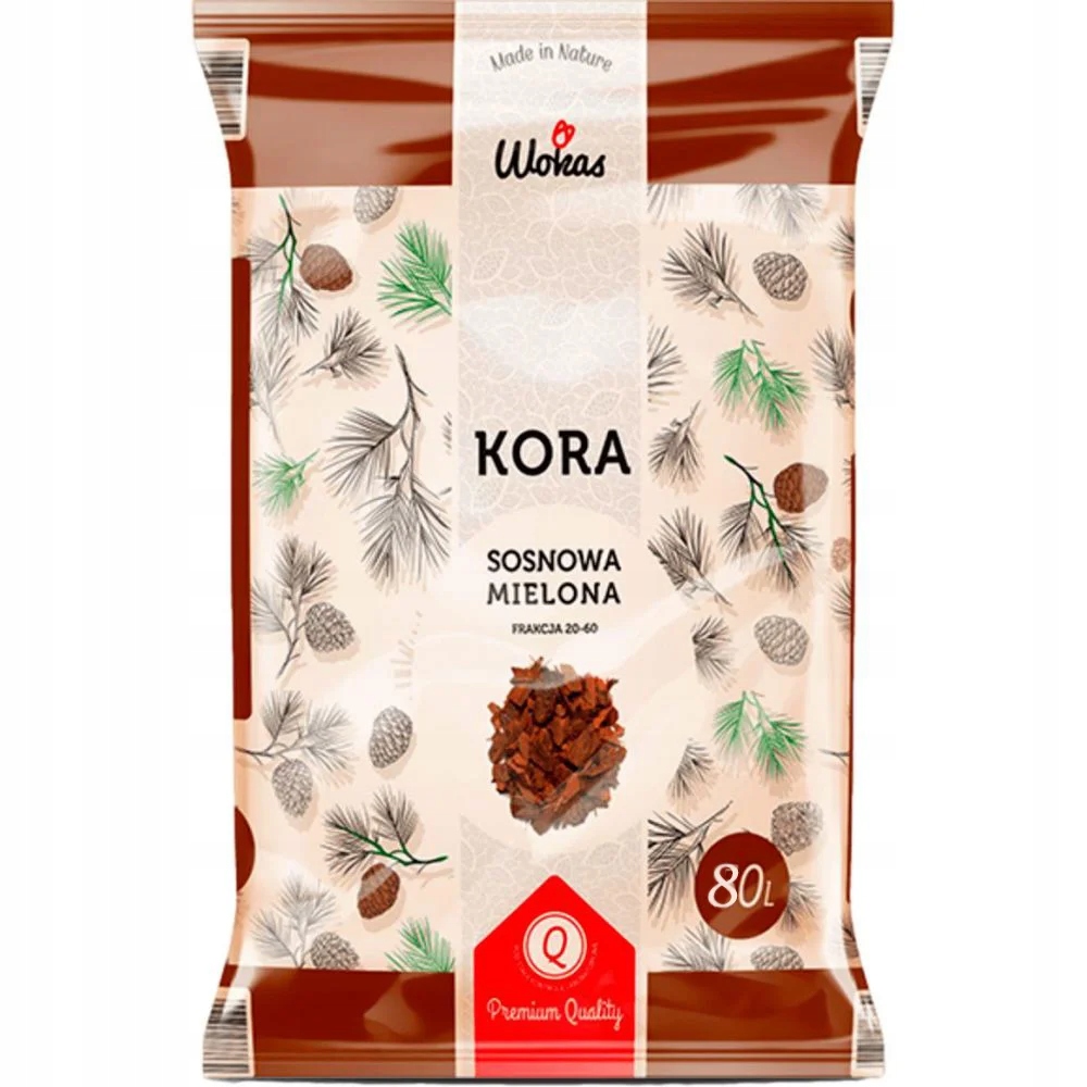 KORA SOSNOWA DEKORACYJNA WOKAS MIELONA 80L FRAKCJA 20-60 PREMIUM ...