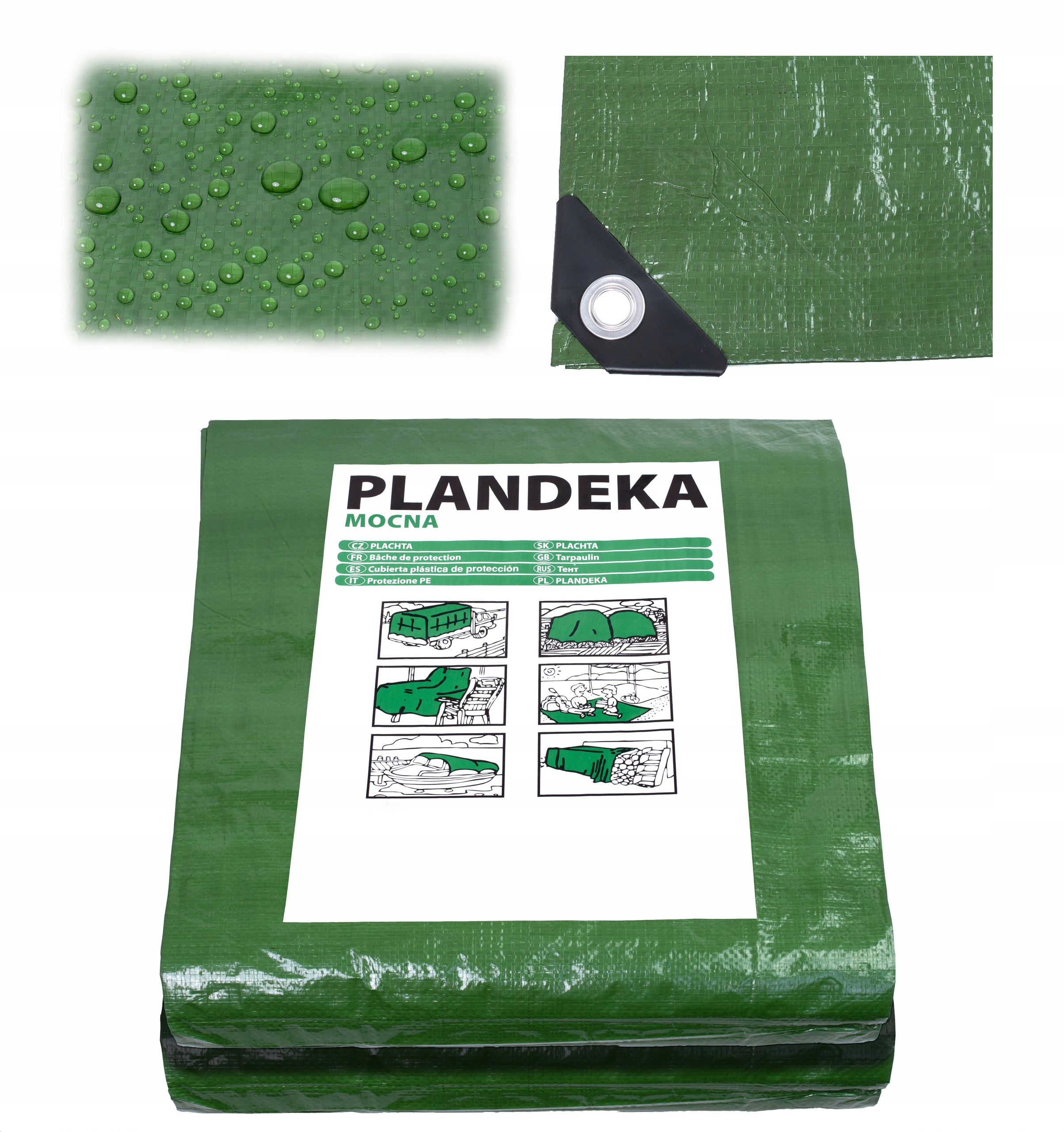 PLACHTA 4x4 m POSILNENÁ PODLOŽKA POD BAZÉN MOCNÁ ZELENÁ VODOTESNÁ za 10 ...