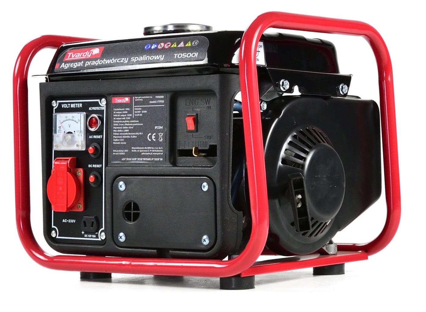 Agregat prądotwórczy przenośny jednofazowy Tvardy 720 W benzyna ...