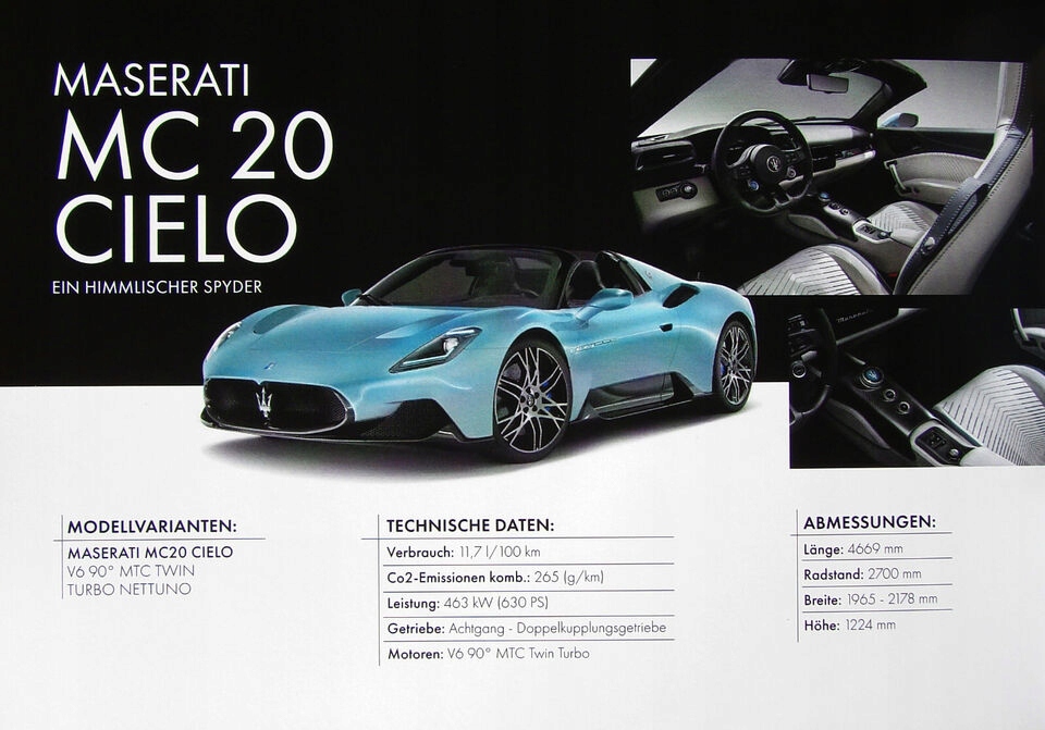 Prospekt Modele Grecale Folgore MC 20 Cielo prospekt model 2025 • Cena, Opinie - Allegro