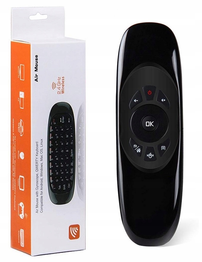 Pilot Smart TV USB 2,4GHz Klawiatura Mysz na Ruch * Sensor grawitacyjny ...