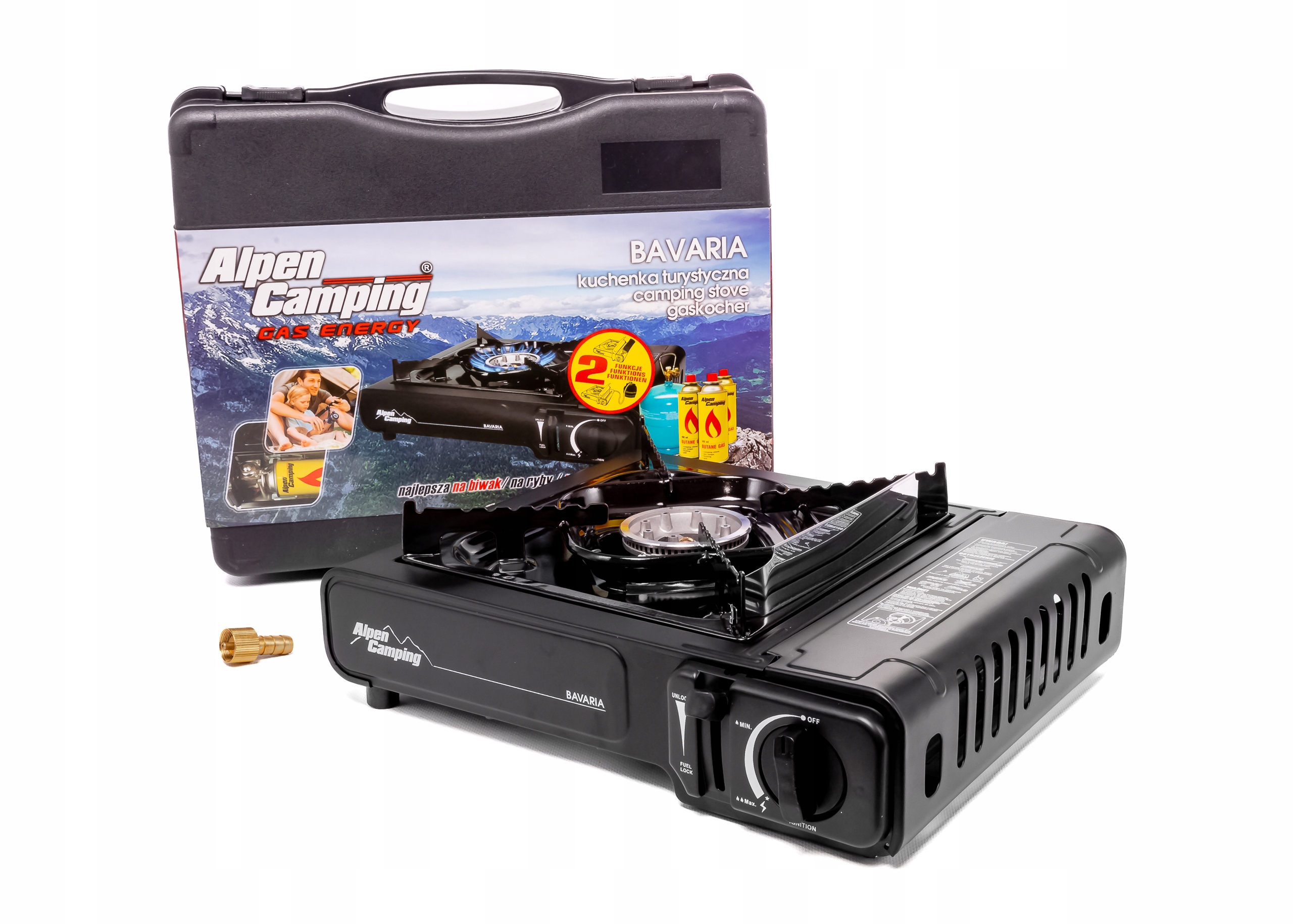 KUCHENKA TURYSTYCZNA PRZENOŚNA GAZOWA NA NABÓJ ALPEN CAMPING ...