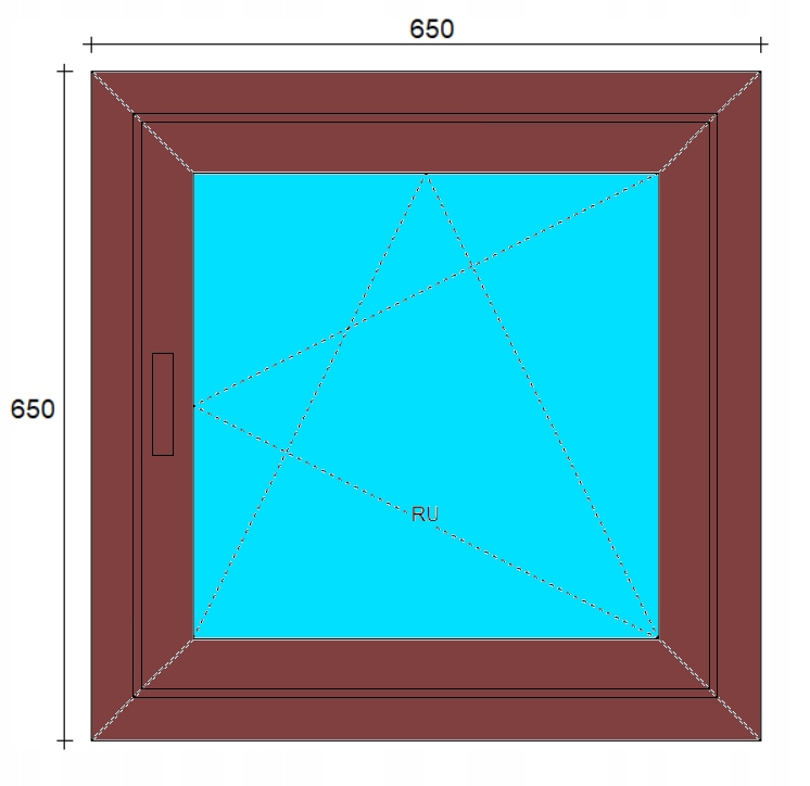 OKNA PCV 650x650 RU OBUSTRONNY ORZECH, PRAWE (5905289470269) • Cena ...