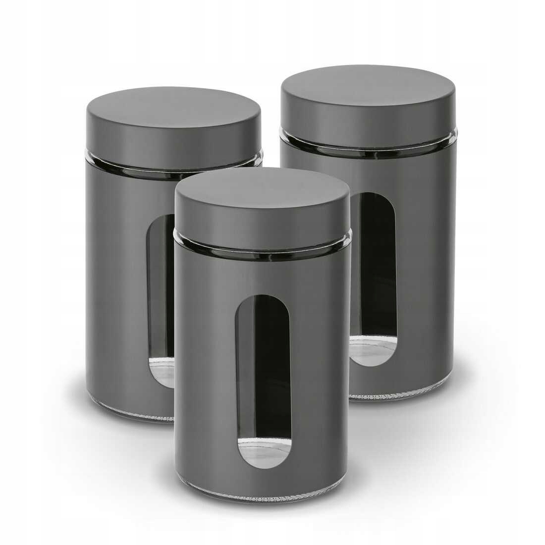 Kpl. 3 pojemników kuchennych Prato 1L szary (437165) • Cena, Opinie • Pojemniki i przechowywanie ...