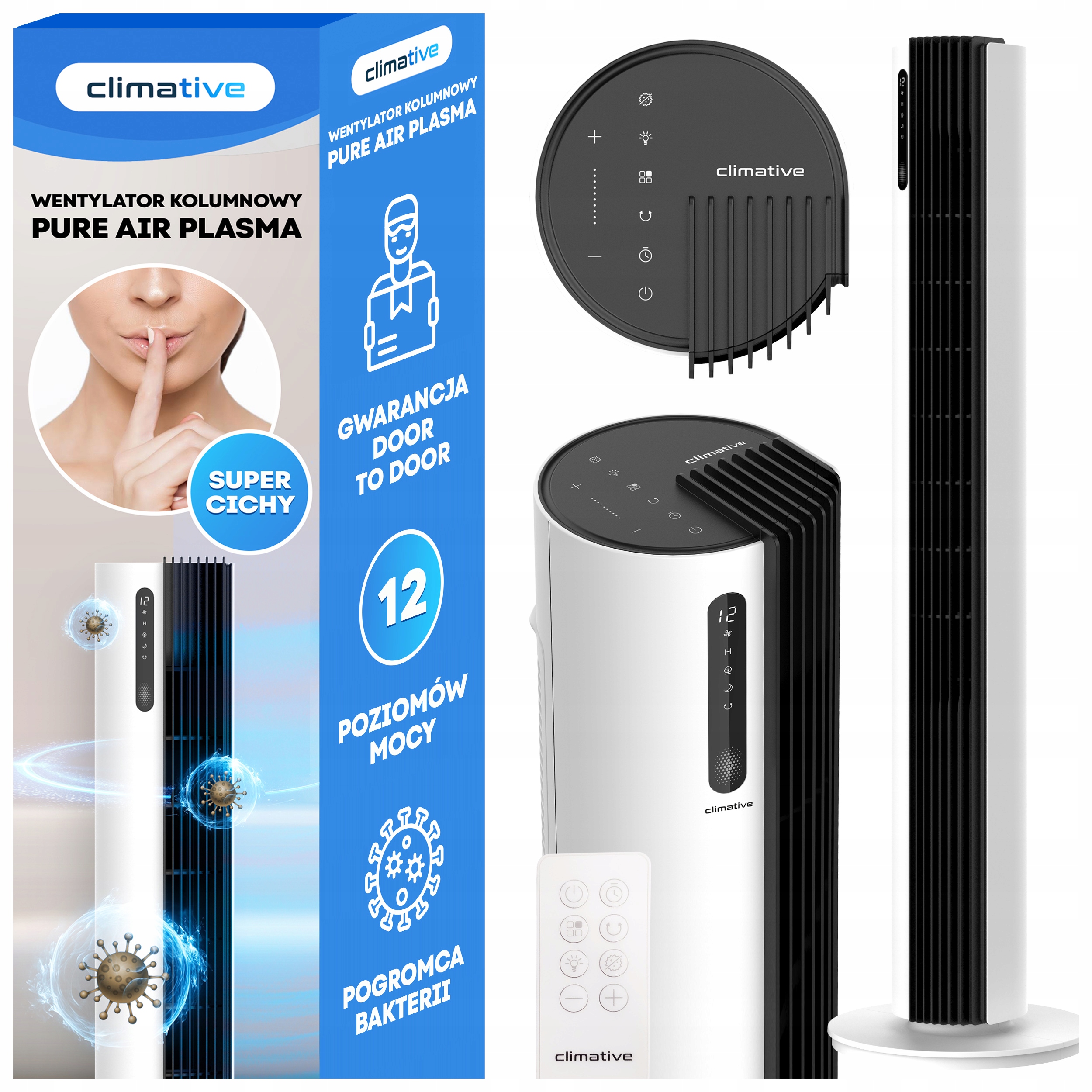 Wentylator kolumnowy Climative Pure Air Plasma TF-43ELWBP biały ...