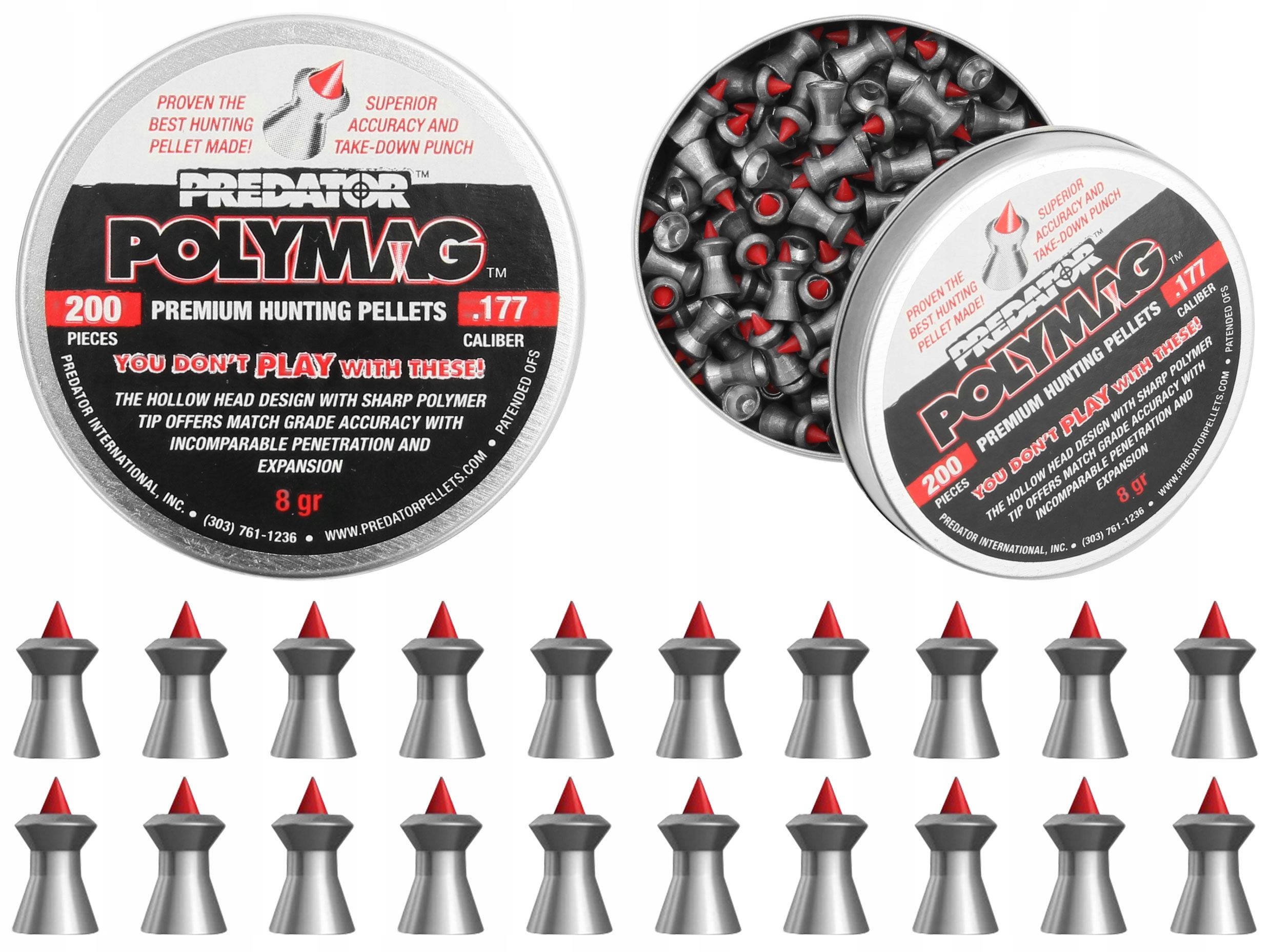 Śrut diabolo JSB Polymag Predator 4,50 mm 200 szt. - 1001-01-200 ...