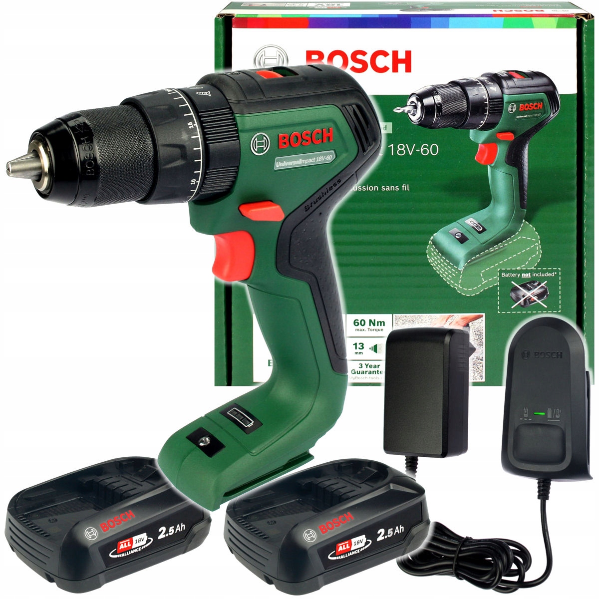 Bosch DIY UniversalImpact 18V-60 Akumulatorowa wiertarka udarowa 06039D7100 (4053423230871 ...