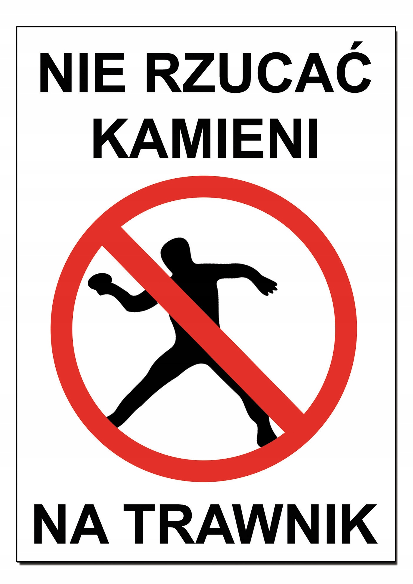 Tablica NIE RZUCAĆ KAMIENI ZNAK SZYLD tabliczka bhp • Cena, Opinie ...
