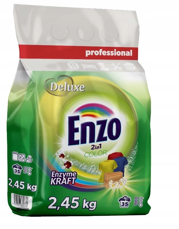 Proszek do prania kolorów niemiecki Deluxe Enzo 2,45kg 35 prań ...