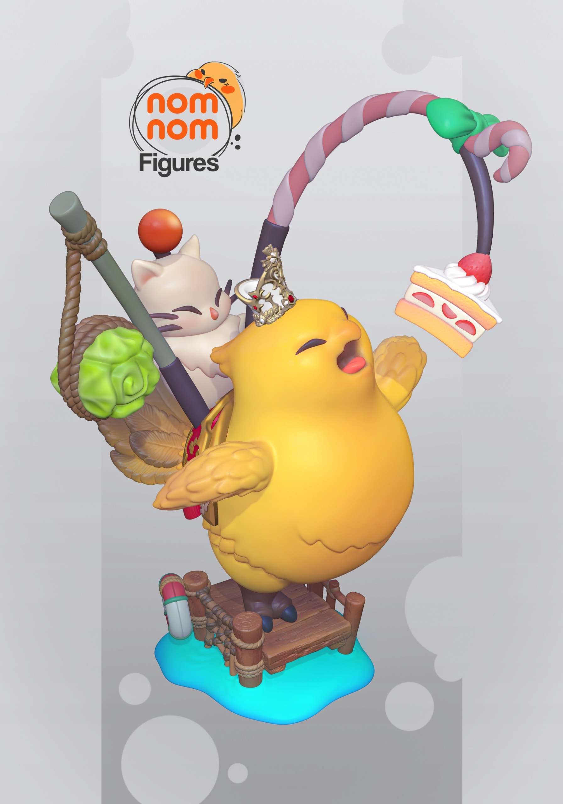 Chibi Chocobo Final Fantasy Gyanta NomNom figura 3D modell 3D nyomtatás ...