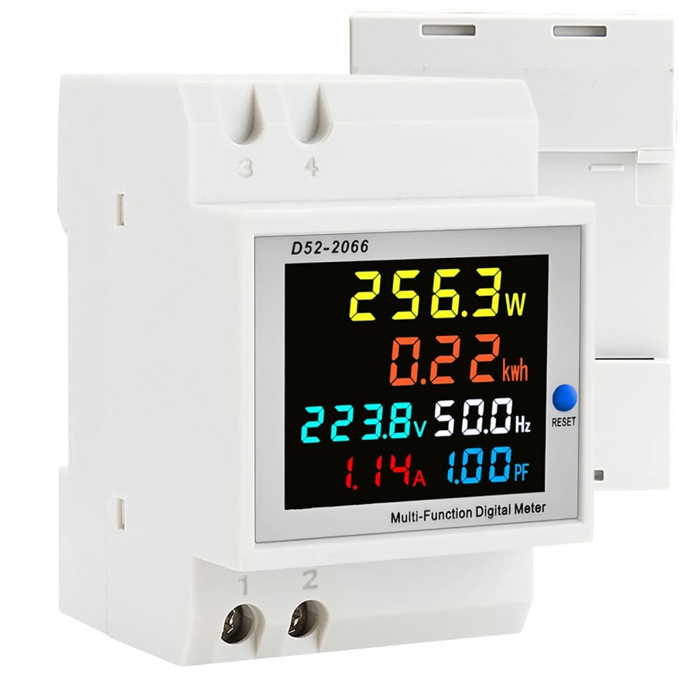 ELEKTROMĚR 6 V 1 LCD DIN 40-300V 100A PRO MĚŘENÍ SPOTŘEBY ENERGIE AC ...