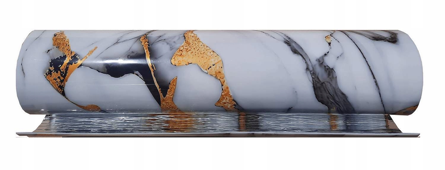 PANEL DEKORACYJNY SAMOPRZYLEPNY PCV SZARO-ZŁOTY MARMUR W ROLCE 280x60cm ...