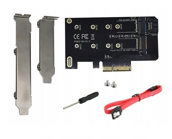 Adapter M.2 PCIe M2 SSD key NVME M key B SATA - Sklep, Opinie, Cena w Allegro