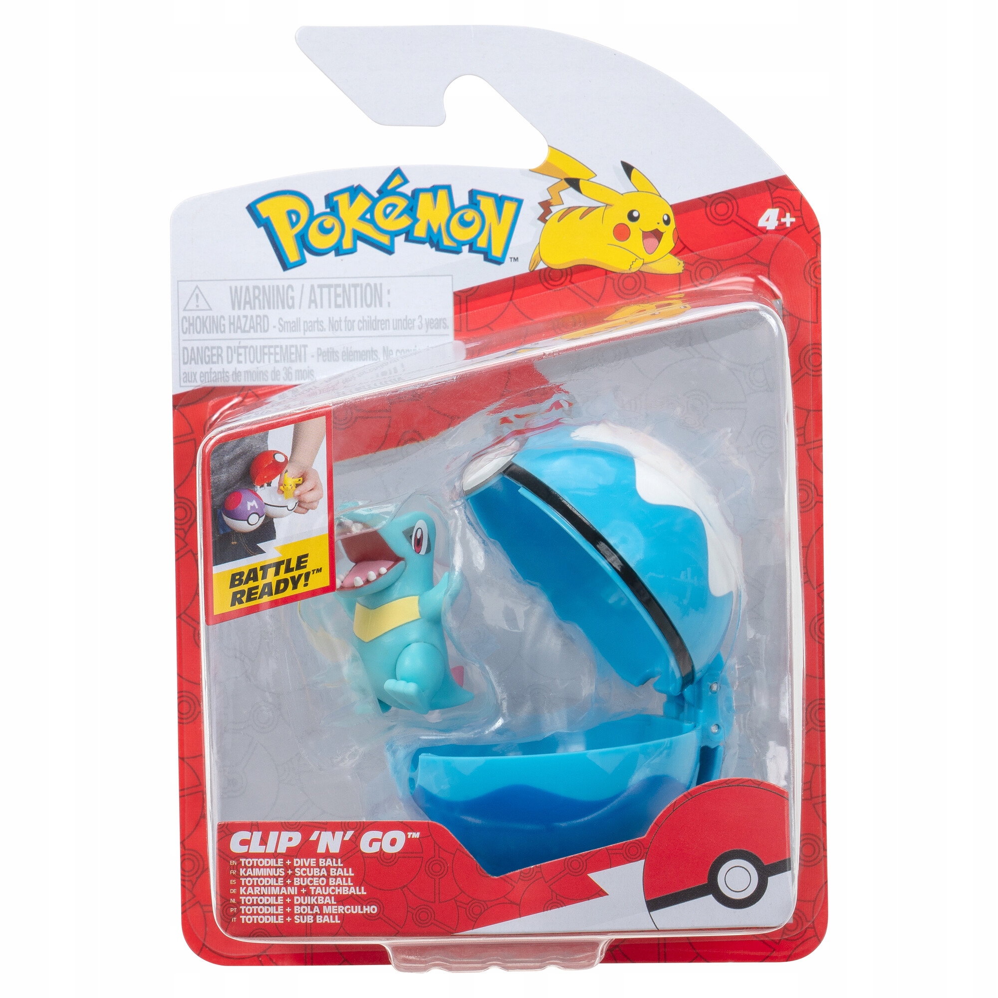 Pokemon Zestaw POKEBALL Clip Go S19 DIVE BALL + Figurka TOTODILE ...