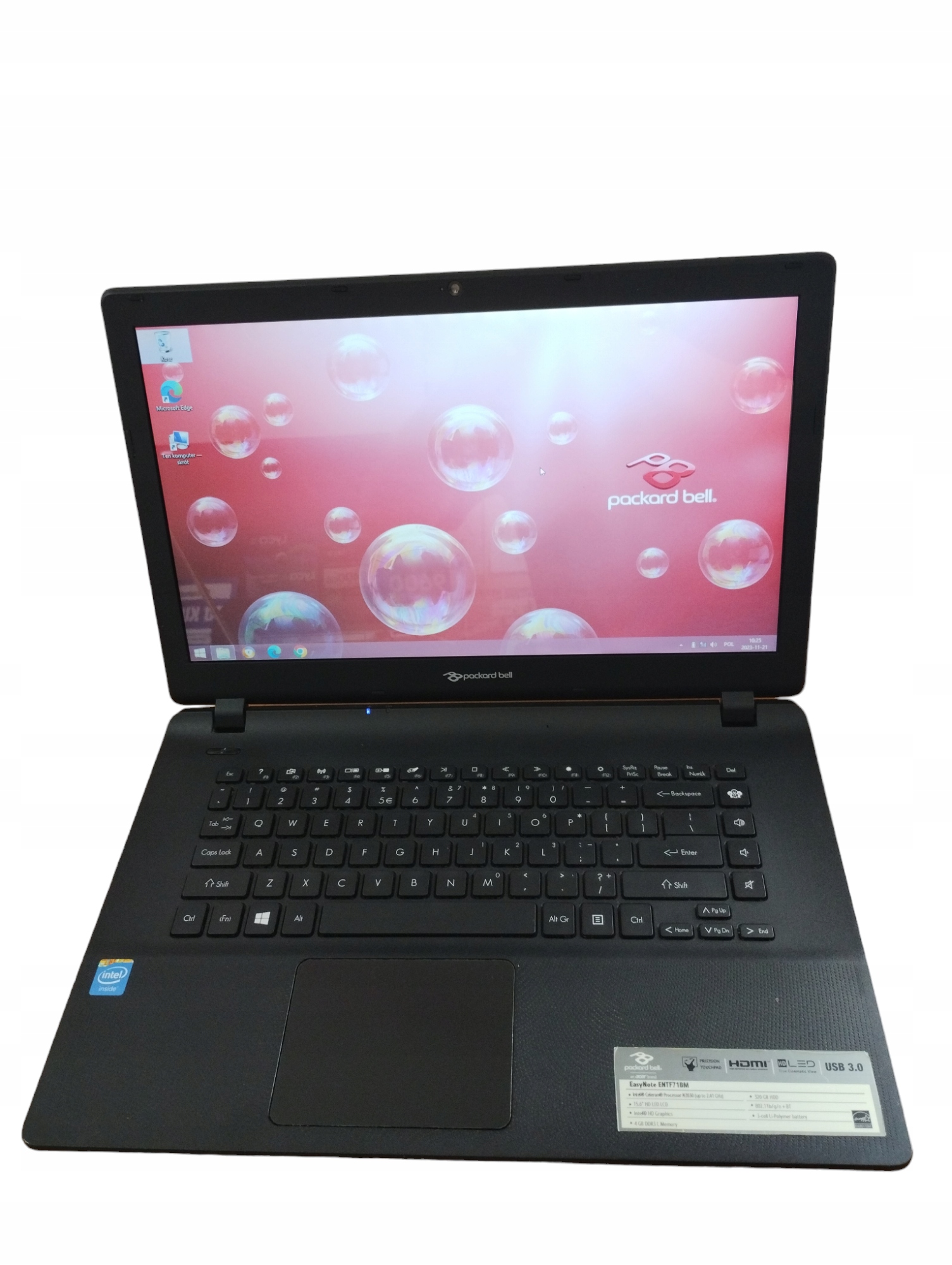 LAPTOP PACKARD BELL EASY NOTE 320GB 4GB RAM CELERON N2830 WIN8.1 15,6 ...