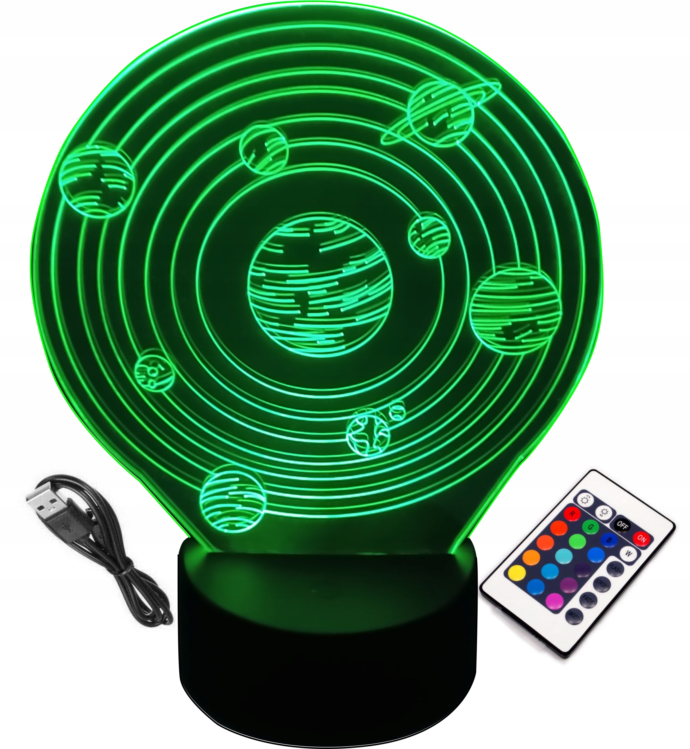 LAMPKA NOCNA 3D LED UKŁAD SŁONECZNY PLANETARNY (5906228706333) • Cena ...