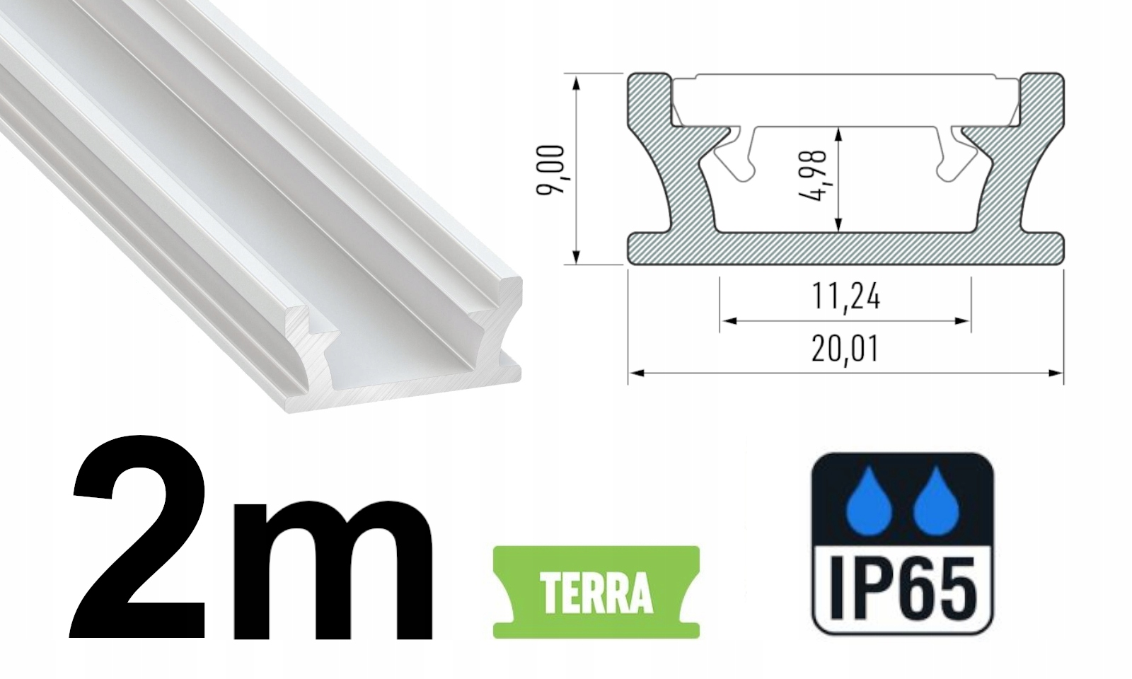 PROFIL LED WODOODPORNY IP65 DO TAŚMY LED BIAŁY 2m (Profil wodoodporny ... PROFIL LED WODOODPORNY IP65 DO TAŚMY LED BIAŁY 2m (Profil wodoodporny ...