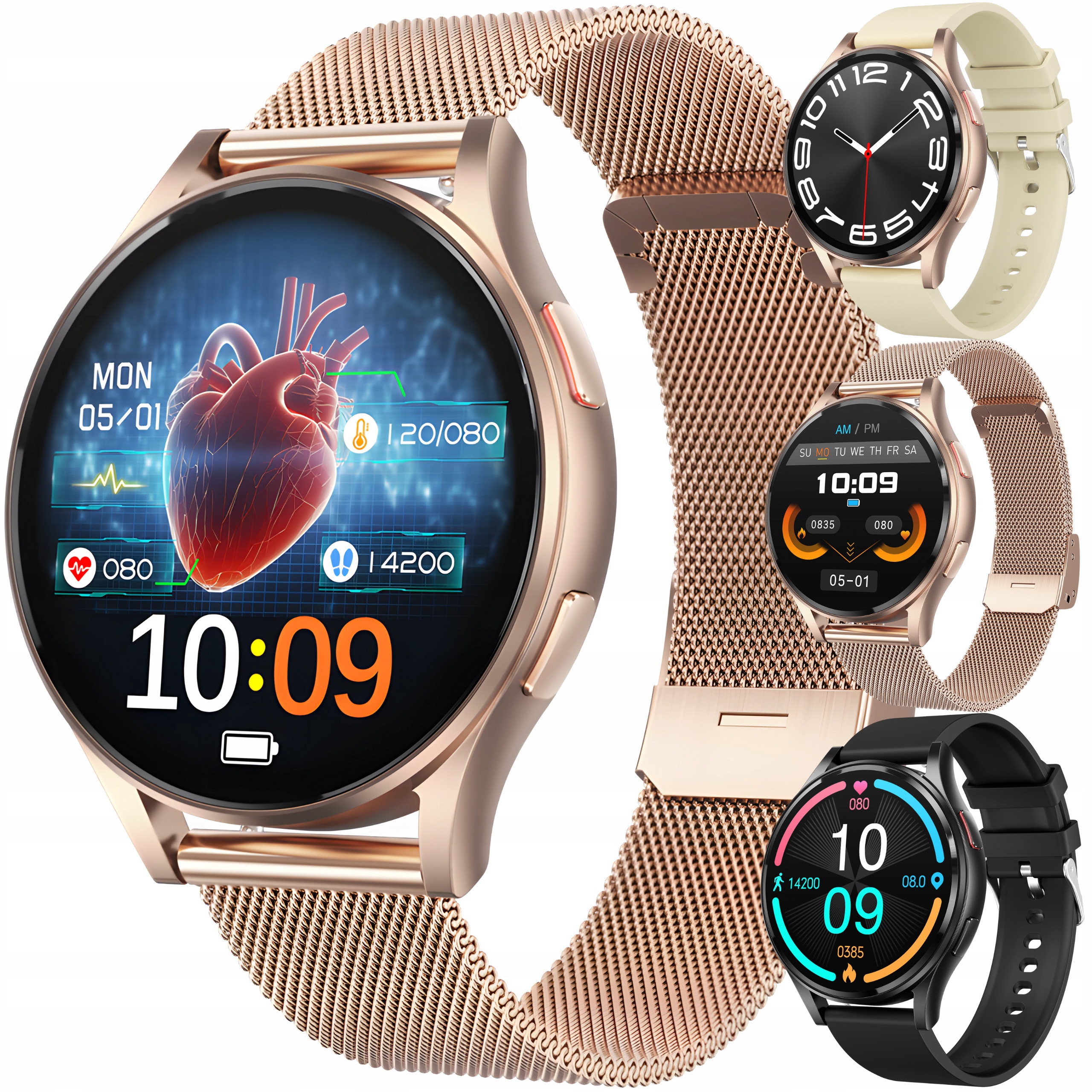 Smartwatch Angelo Watches złoty damski z EKG i pomiarem cukru • Cena ...