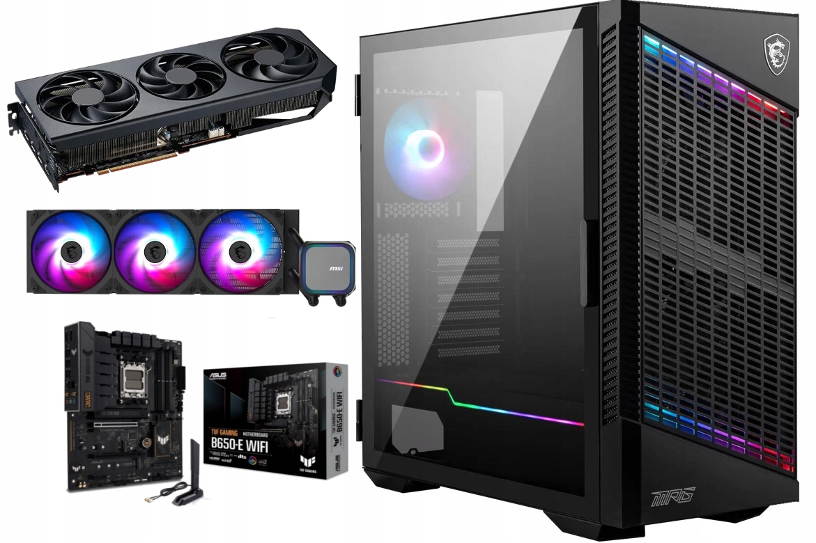 KOMPUTER GAMINGOWY Ryzen 7 7800X3D 32GB 2TB RX 9070 16GB WIN11PRO - Sklep, Opinie, Cena w Allegro