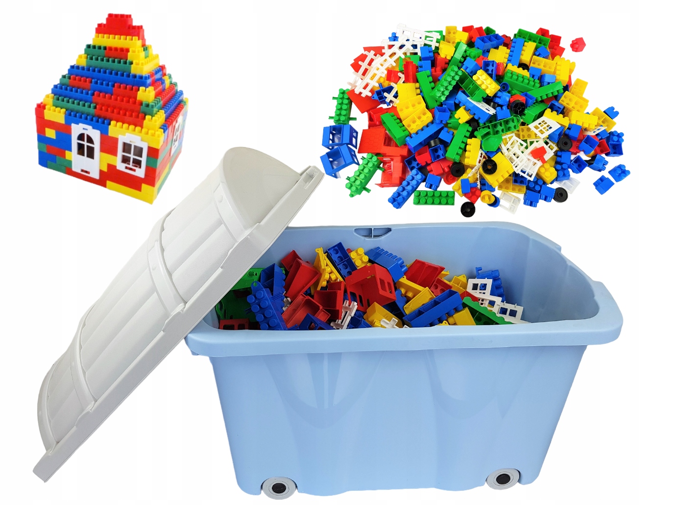 KLOCKI KONSTRUKCYJNE 500 w POJEMNIKU POLSKIE DUŻE 13463929391 - Allegro.pl