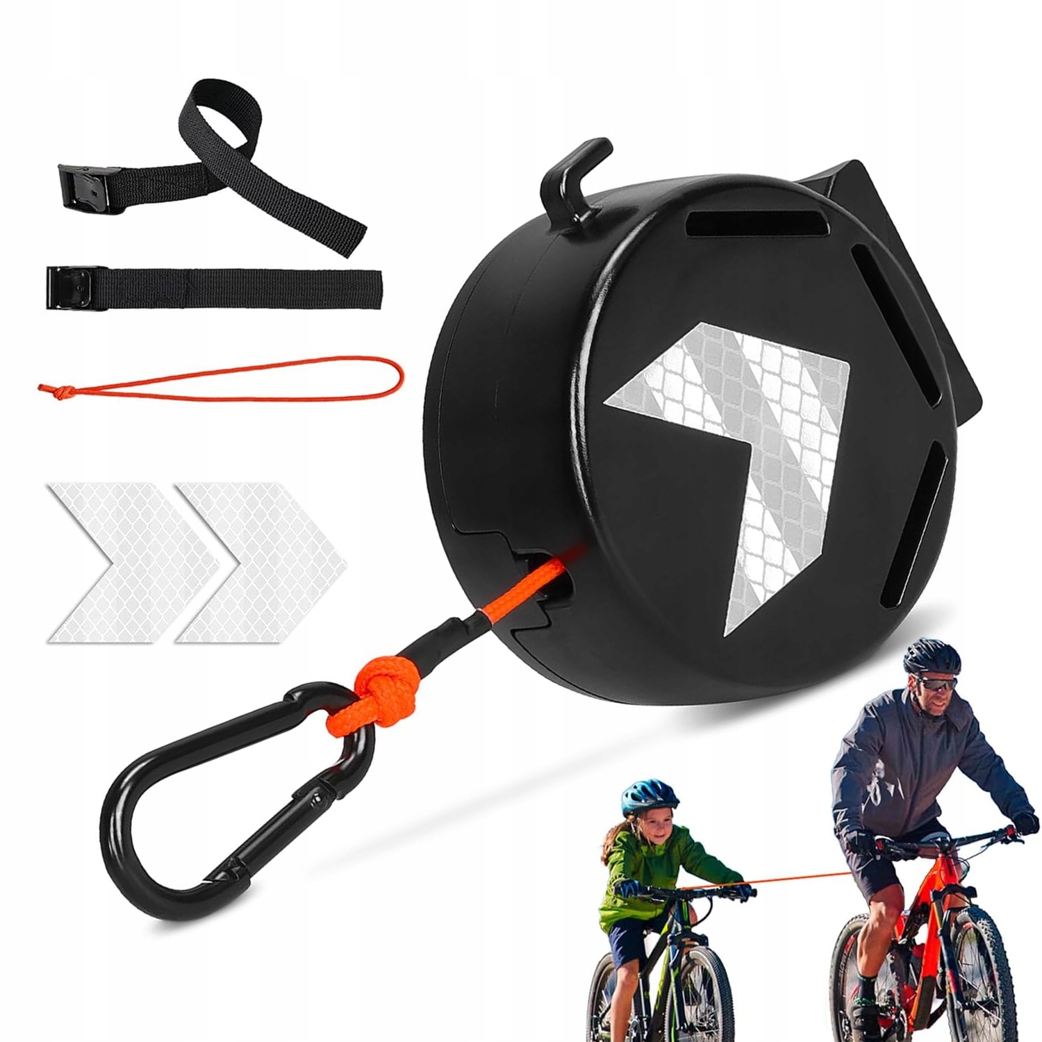 HOL ROWEROWY LINKA HOLOWNICZA DO ROWERU SAMOZWIJAJĄCA Z KARABIŃCZYKIEM ...