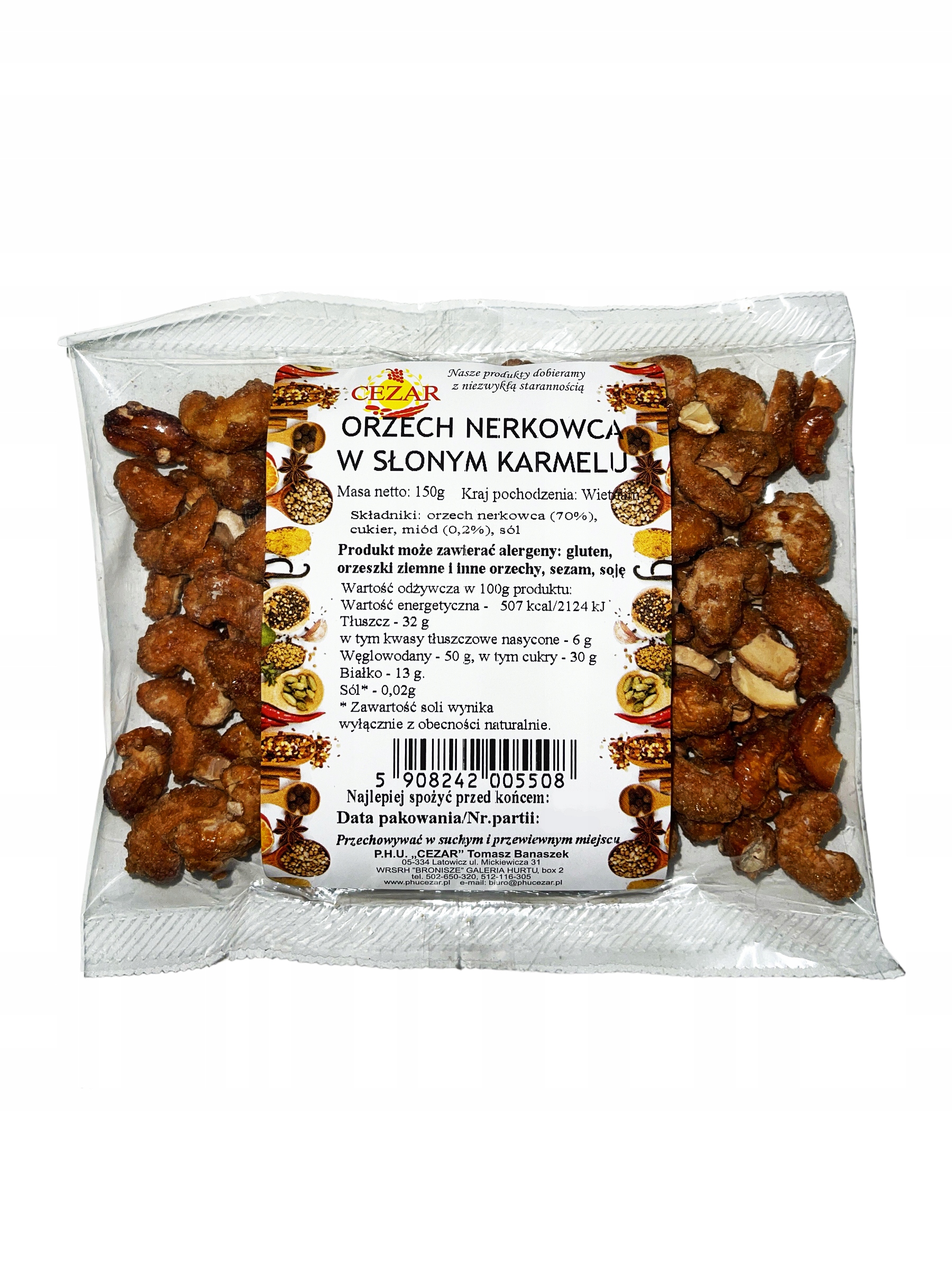 ORZECH NERKOWCA w karmelu 150g (5908242005508) • Cena, Opinie • Orzechy 15522562716 • Allegro