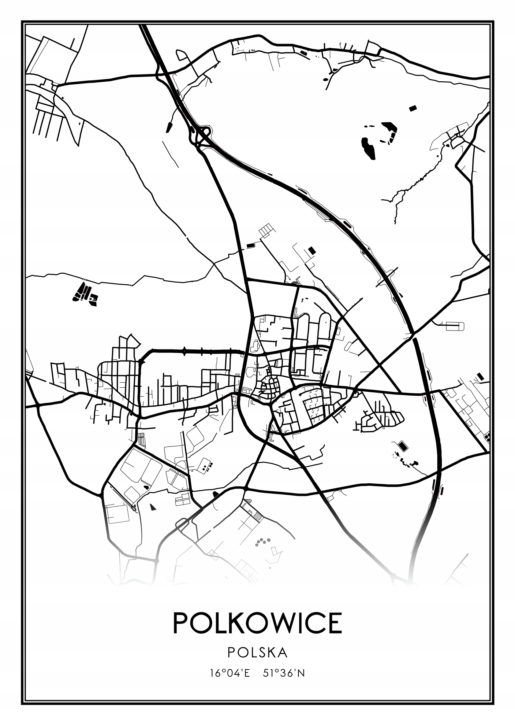 Plakat mapa czarno biała bez ramy 30 x 40 cm • Cena, Opinie • Plakaty ...