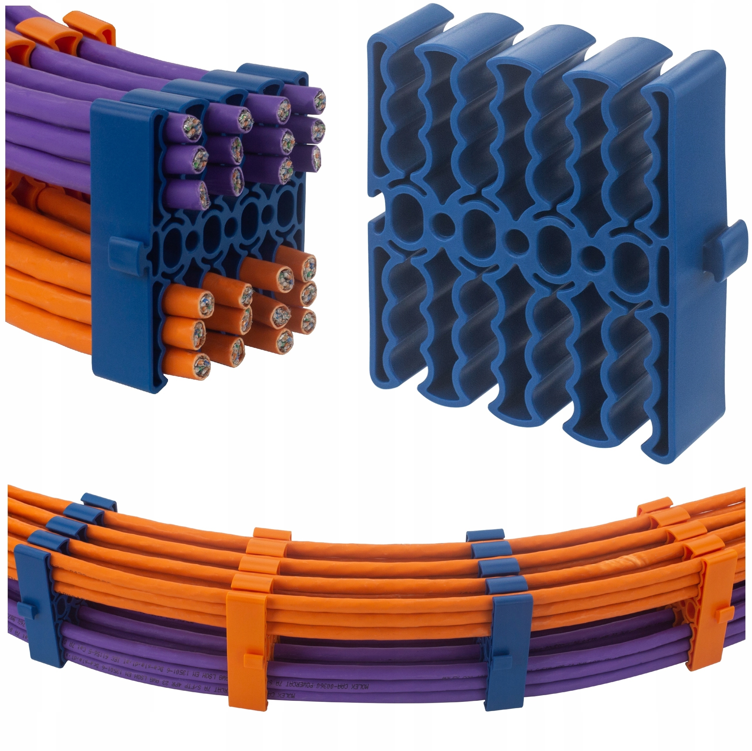 NEKU Organizer kabli sieciowych na 24szt organizator skrętki do szafy ...