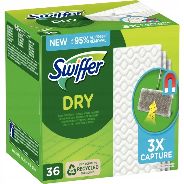 Swiffer Dry mopovací utěrky 3 6 Ks . za 280.00CZK - Allegro