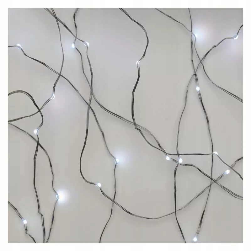 10 LED łezki 0,9m 2× AA IP20 CW, srebrny, timer EMOS D3AC06 (D3AC06 ...