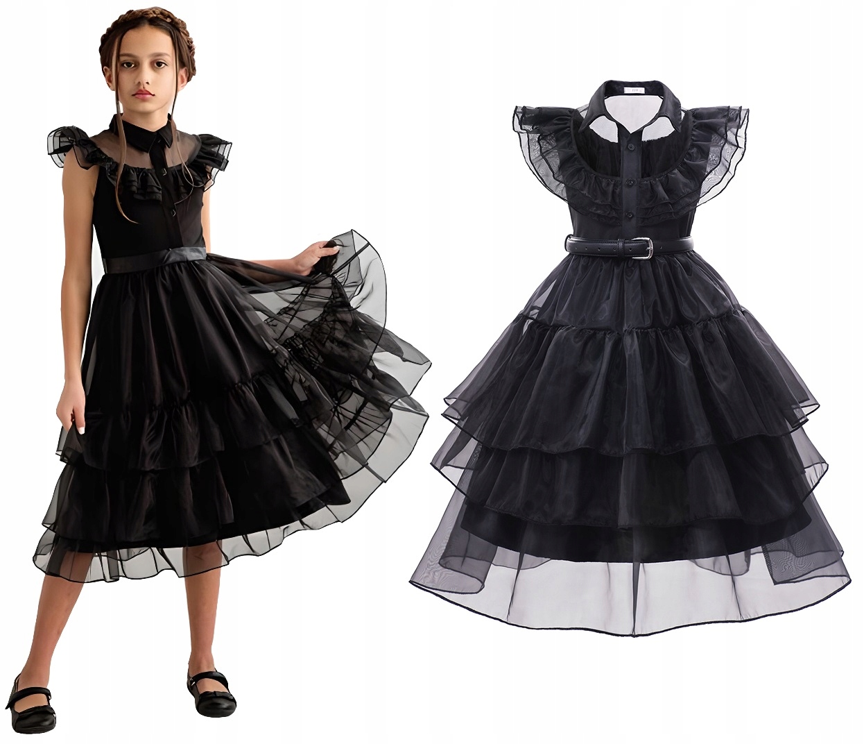 KOSTÝM ŠATY WEDNESDAY ADDAMS 110/116 za 972 Kč - Allegro